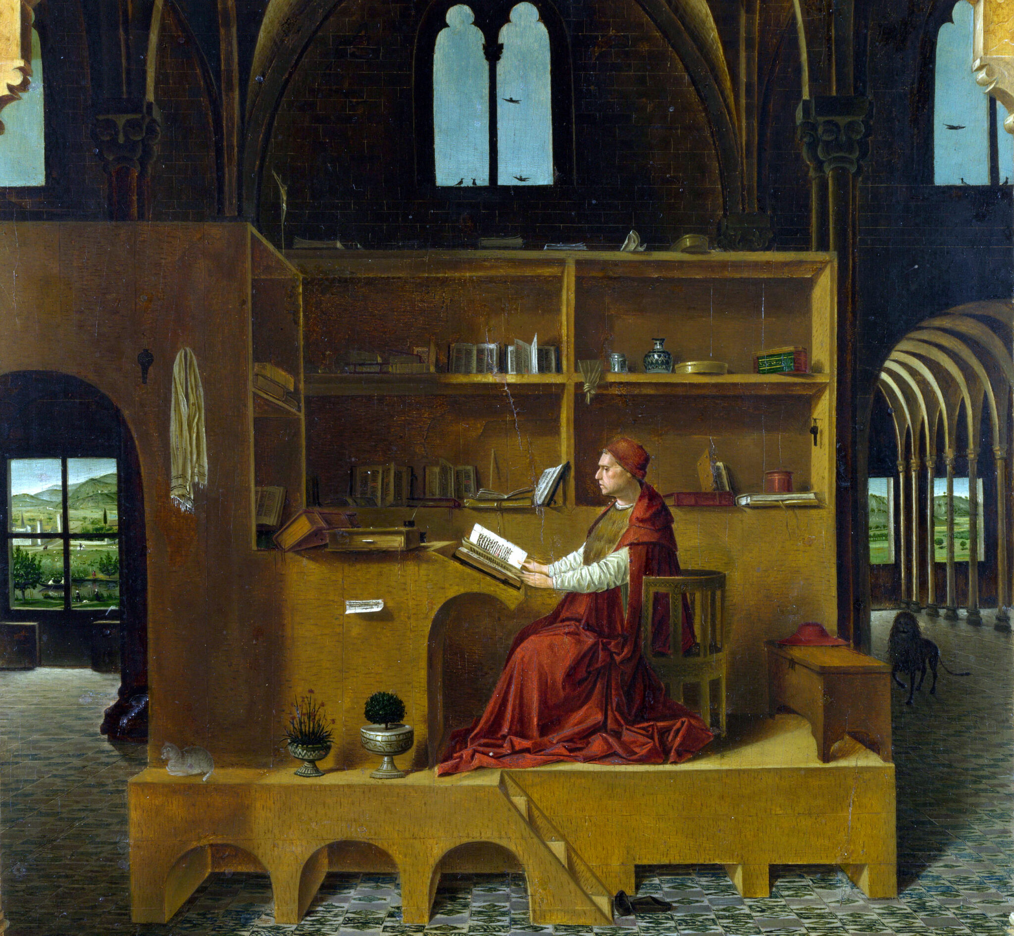 San Girolamo nello studio, i dettagli del dipinto